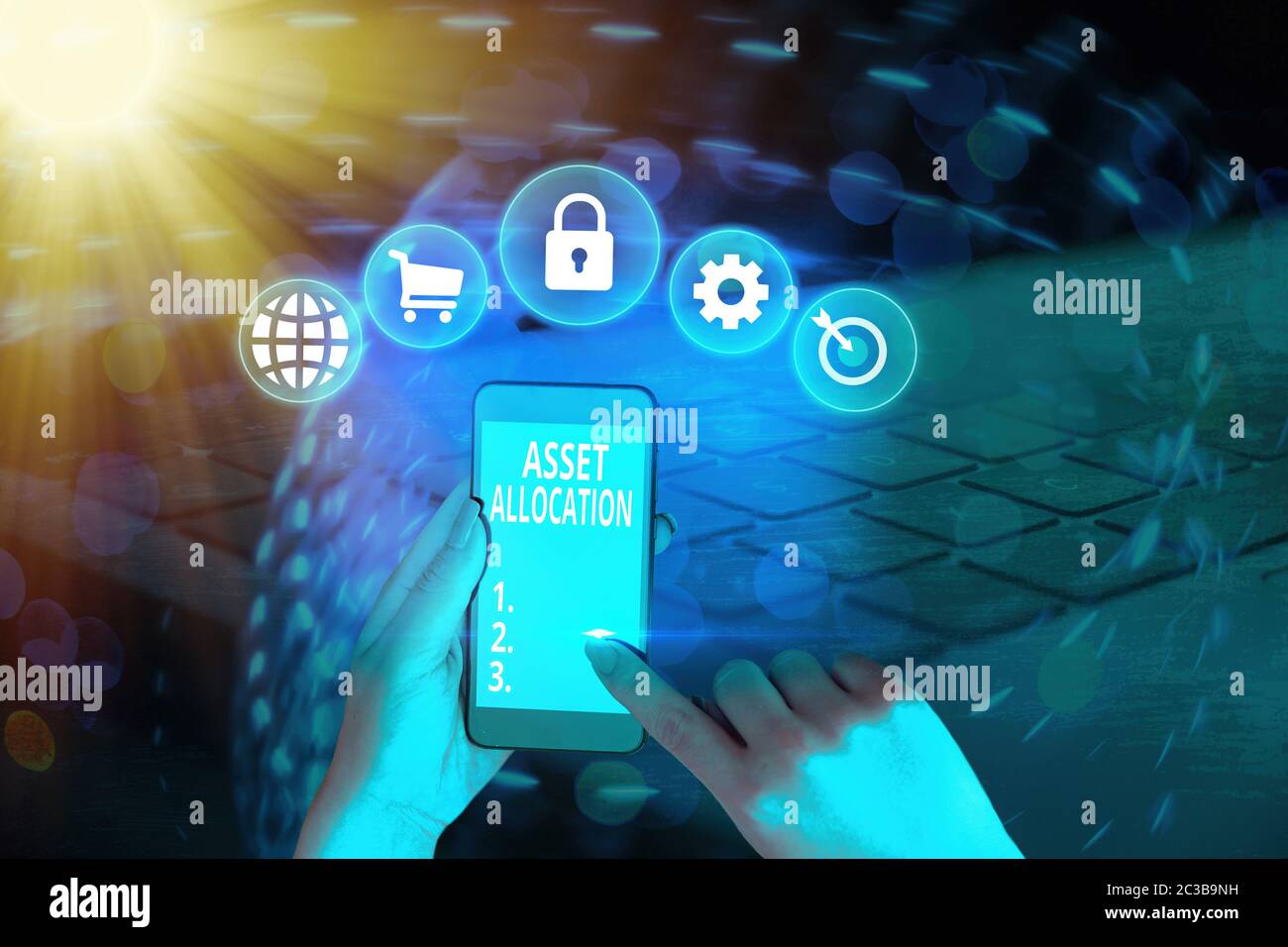 Writing note showing Asset Allocation. Business concept for proportion ...