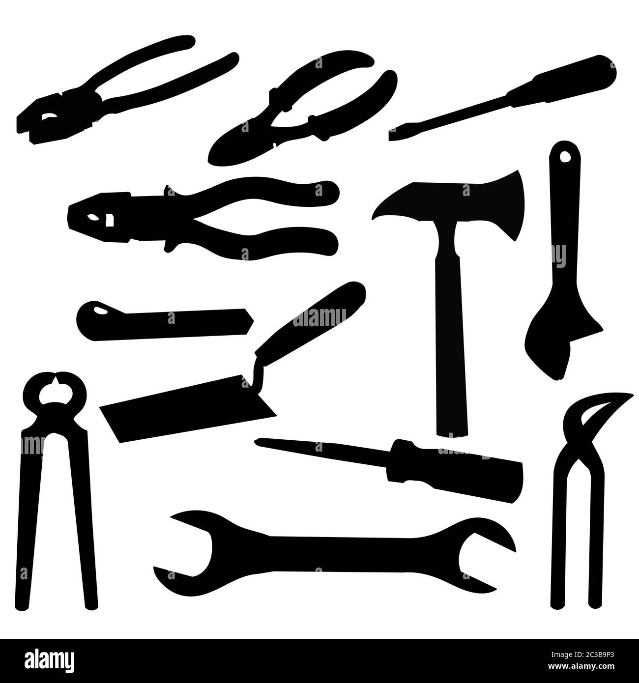 vector, on a white background, tool silhouettes set Stock Vector Image ...