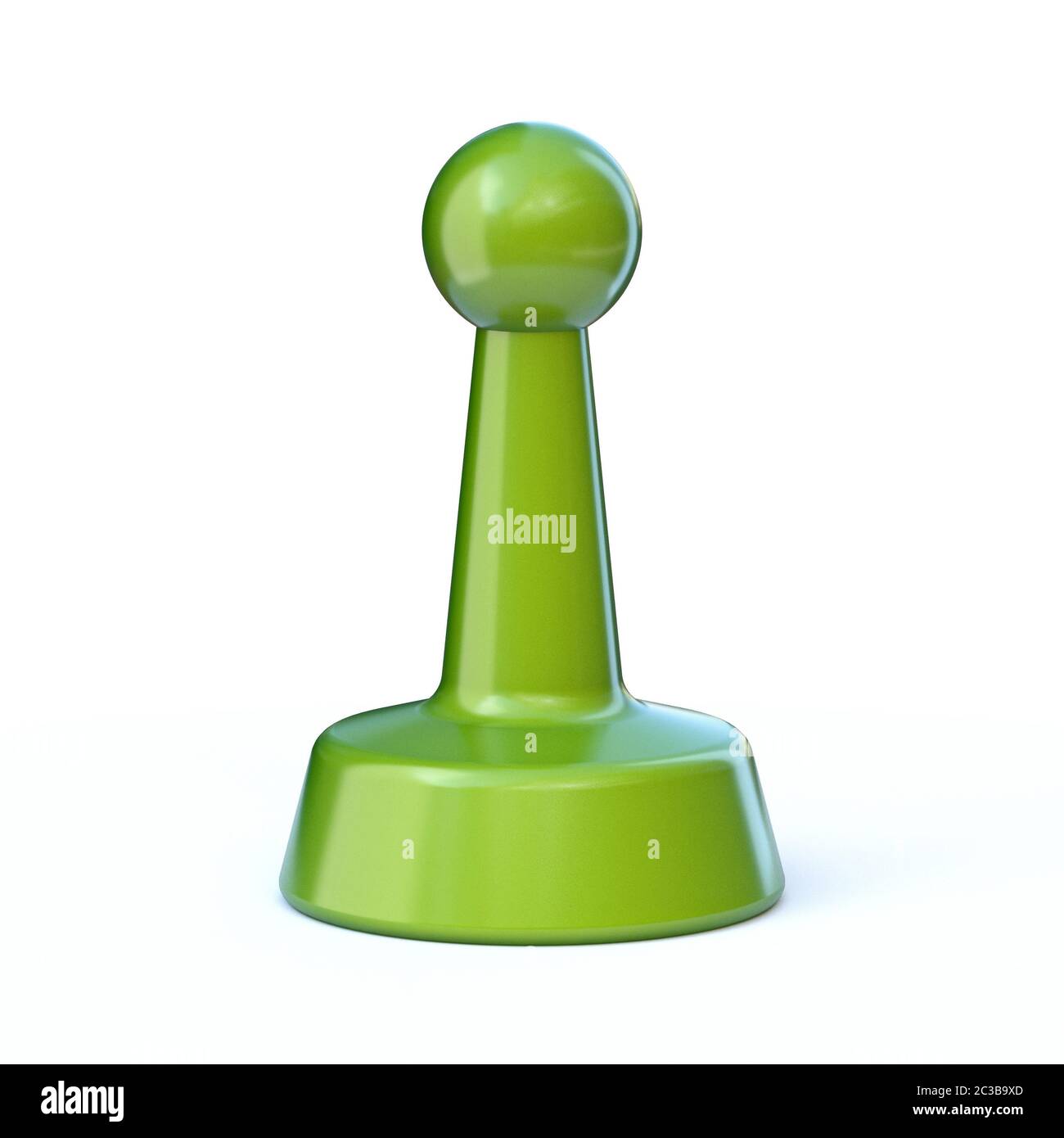 Green game pawn 3D render illustration isolated on white background ...