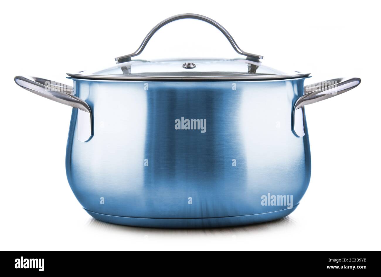 Steel pot isolated on white background Stock Photo - Alamy