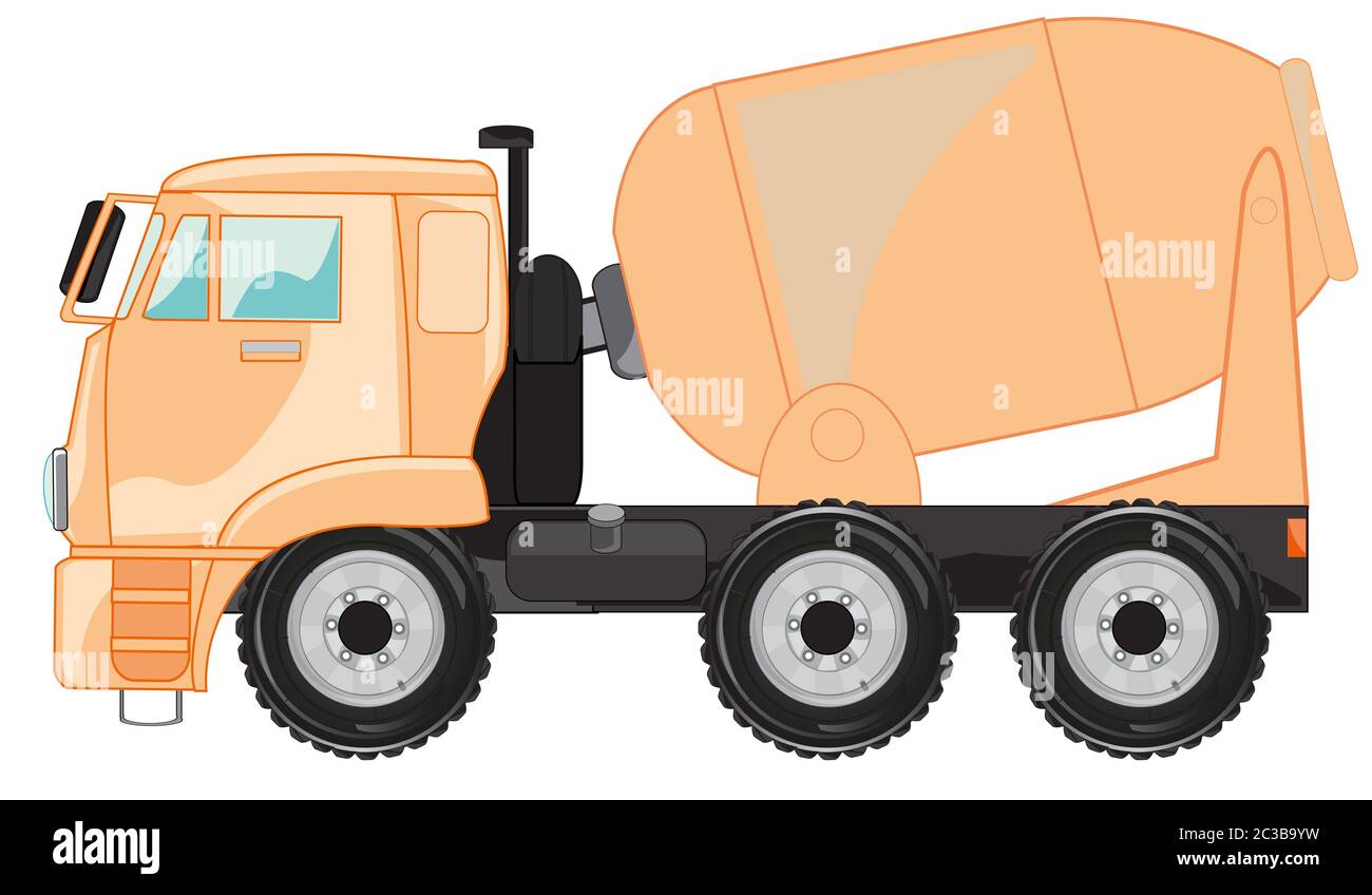 Vector illustration special car concrete mixer cartoon Stock Photo - Alamy
