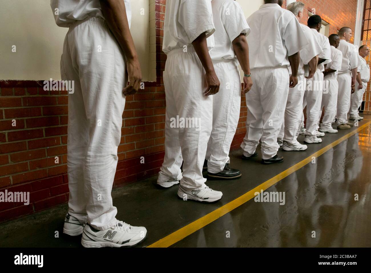 Rosharon Texas USA, August 25 2014: Uniformed male inmates, students of ...