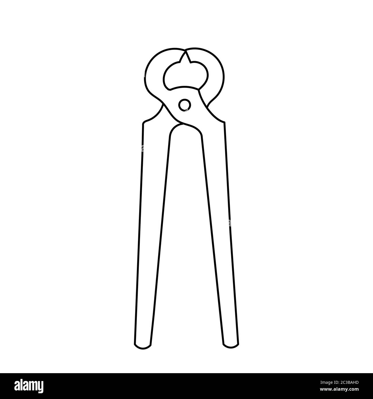 white background, construction tool pliers, contour Stock Vector Image ...