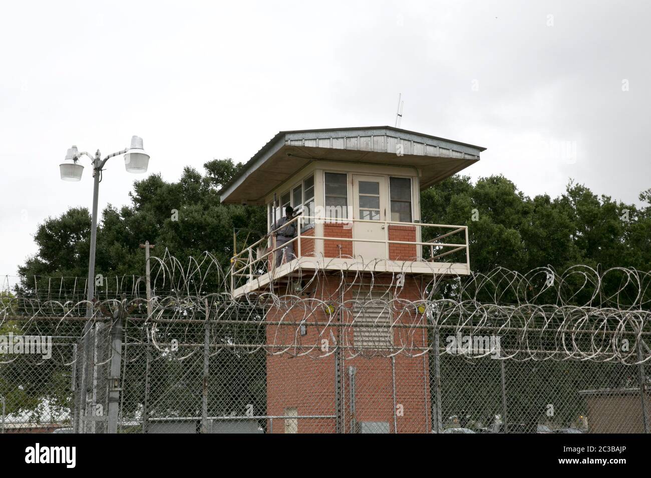 Rosharon Texas USA, August 25 2014: Guard tower inside the heavily ...