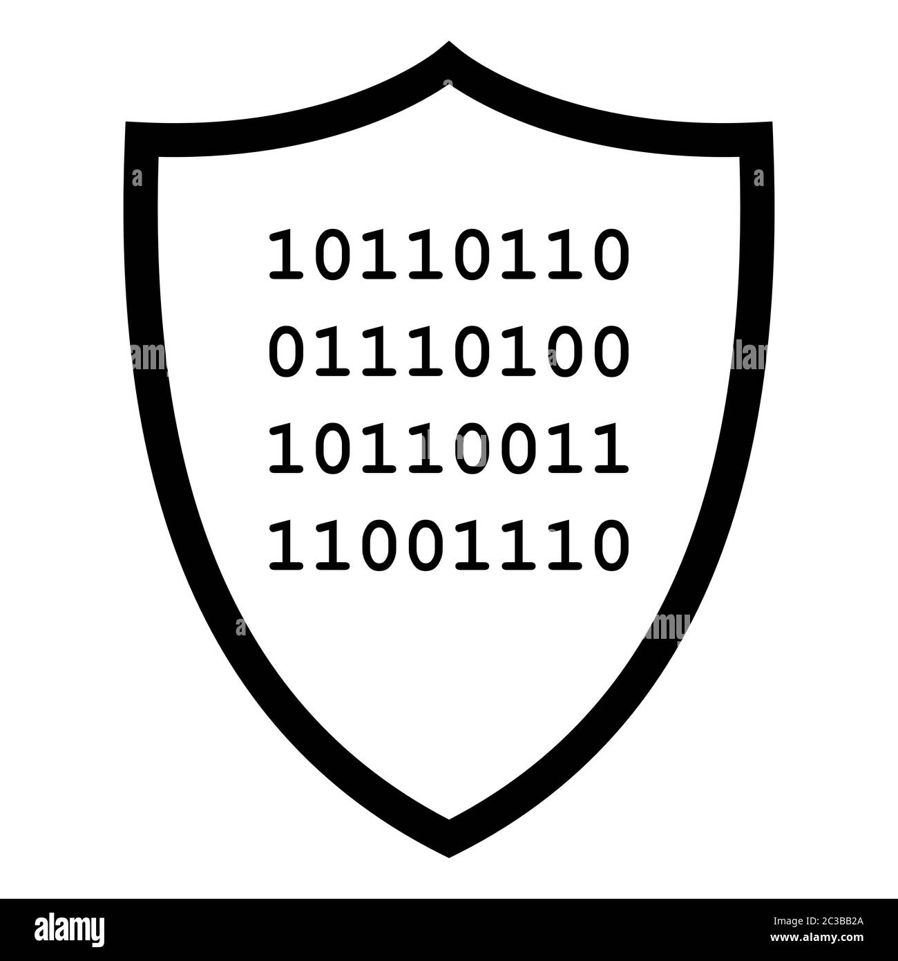 Binary code and shield Stock Photo - Alamy
