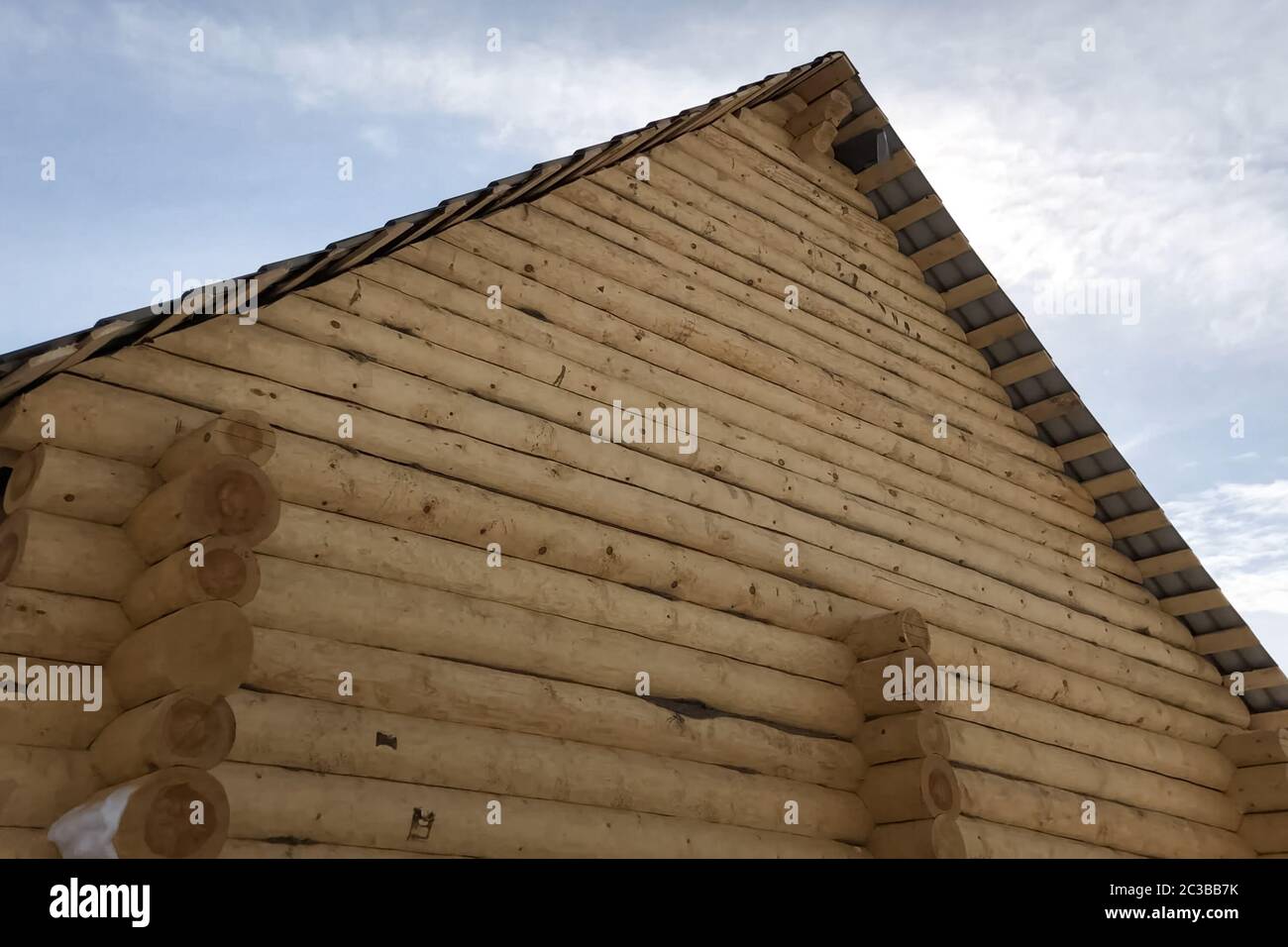 Constructed from a wooden log house, wooden house Stock Photo - Alamy