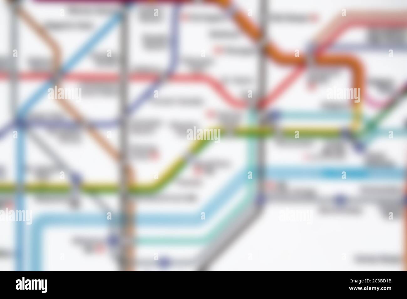 Blurred London Underground tube map background Stock Photo - Alamy