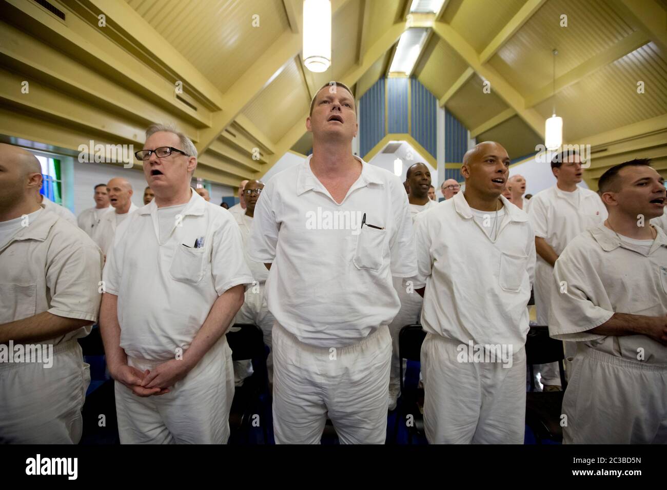 Rosharon Texas USA, August 25 2014: Uniformed male inmates at ...