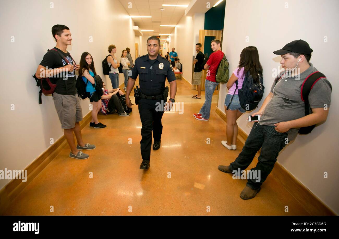 Austin, Texas USA, August 27, 2014: Community college police officer ...