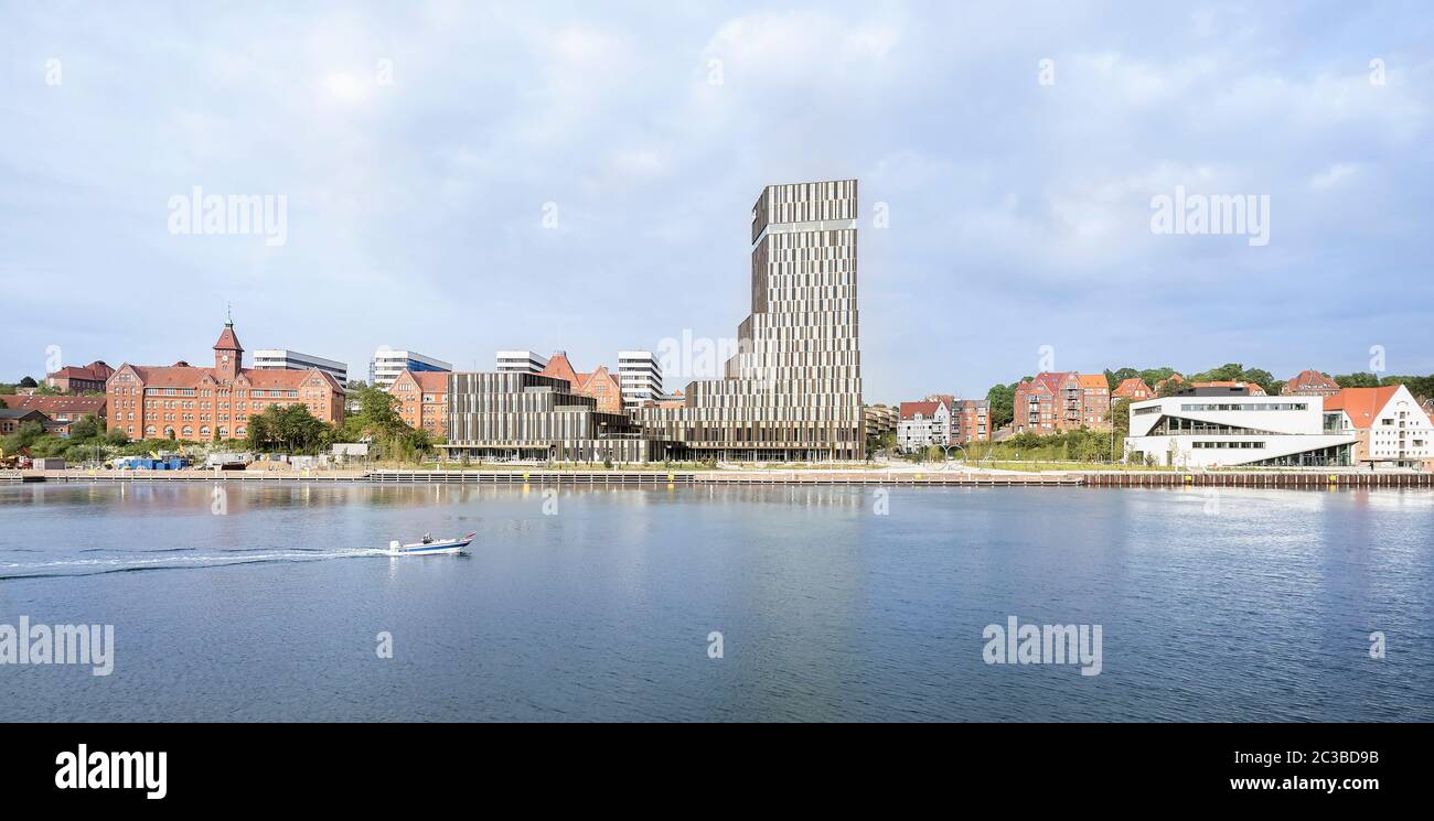 View from west across river. Hotel Alsik, Sønderborg, Denmark ...