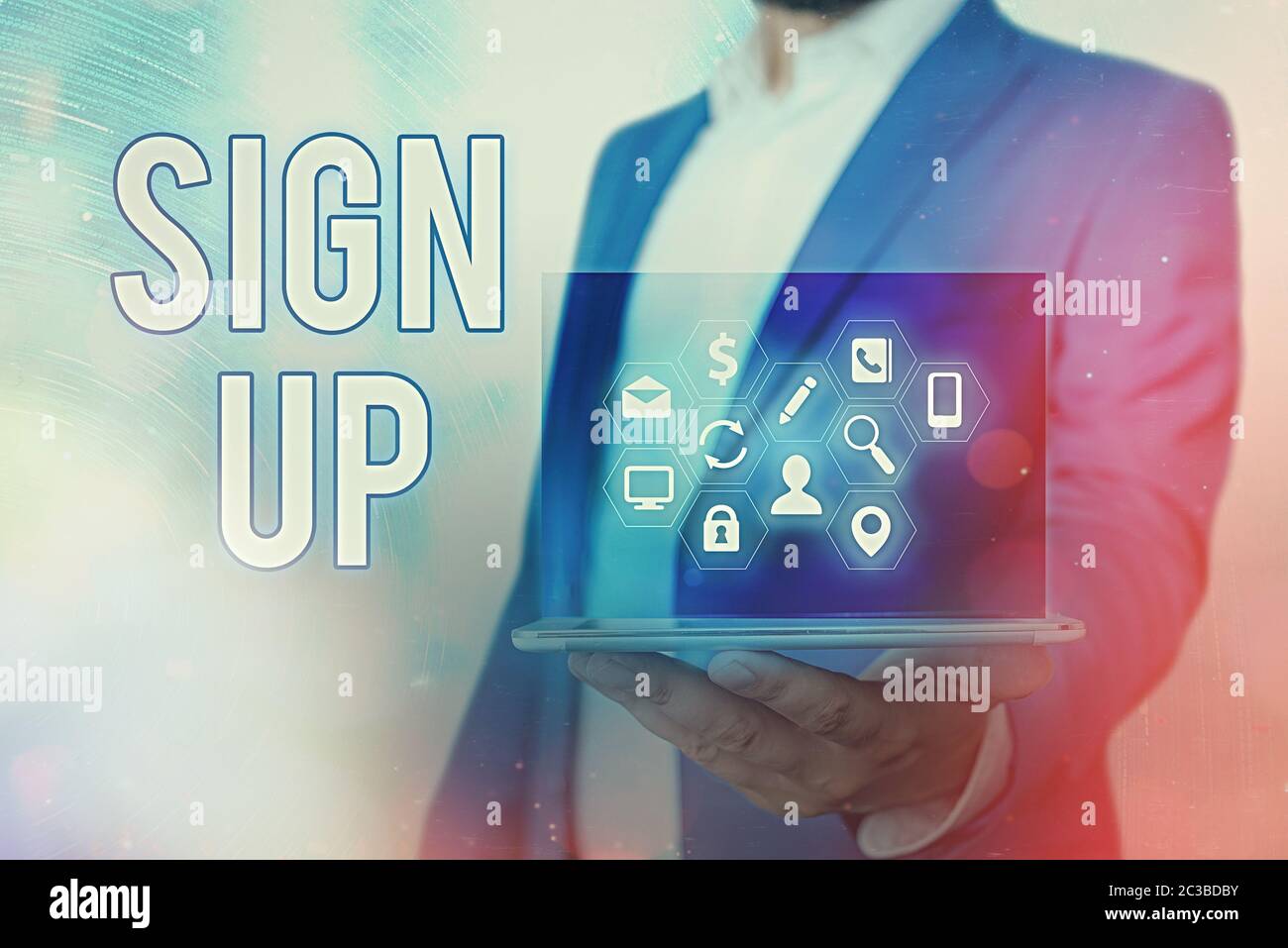 Handwriting text Sign Up. Conceptual photo site form of creating new ...