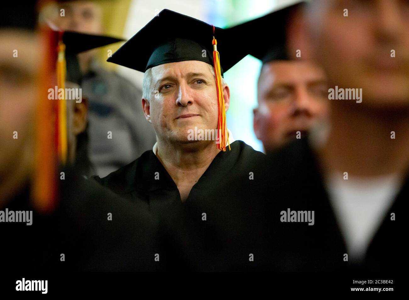 Rosharon Texas USA, May 9, 2015: Graduation ceremony for inmates at the ...