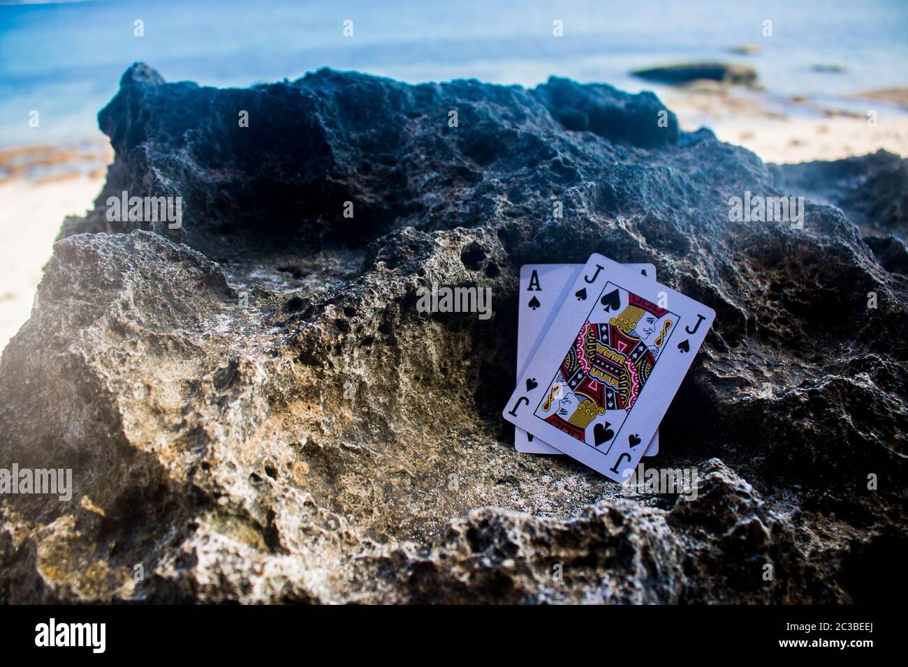 Card game beach hi-res stock photography and images - Alamy