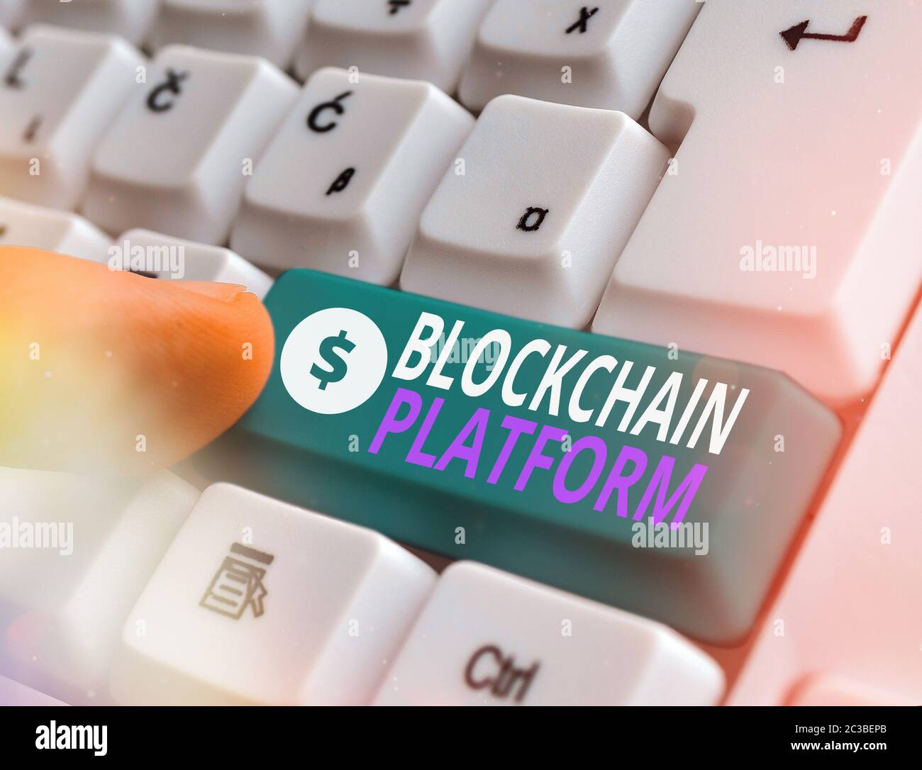 Conceptual hand writing showing Blockchain Platform. Concept meaning ...