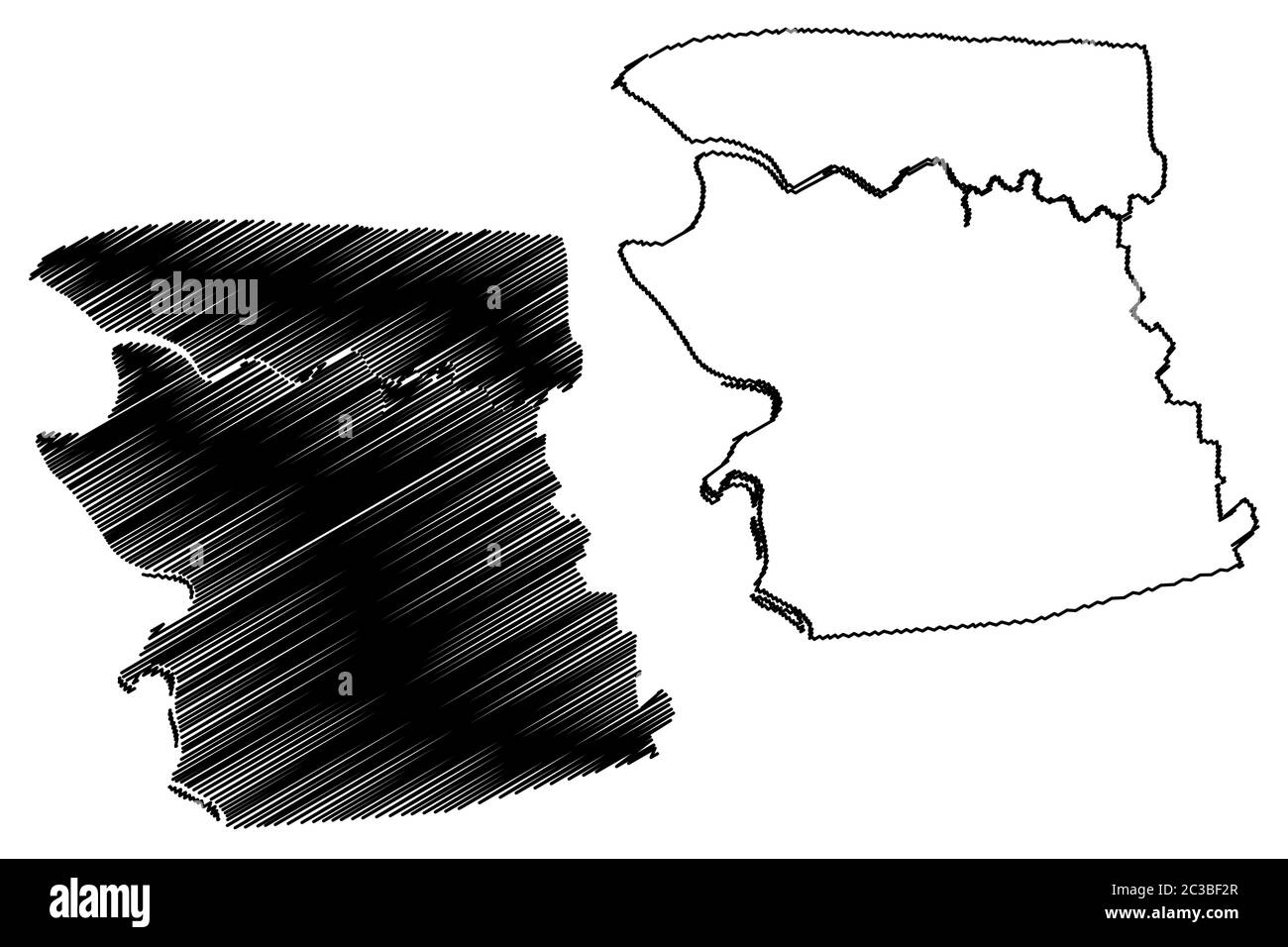 Commewijne District (Surinam, Republic of Suriname) map vector ...