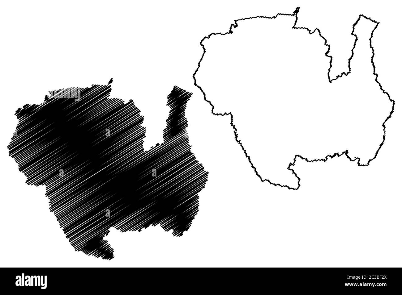 Sipaliwini District (Surinam, Republic of Suriname) map vector ...