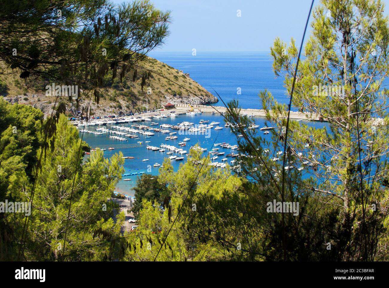 Panoramic view of the coast near Castellabate, Province of Salerno ...