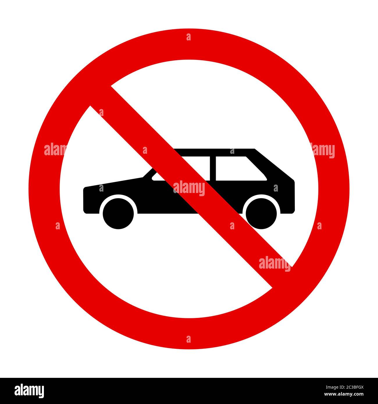 Car and prohibition sign Stock Photo - Alamy