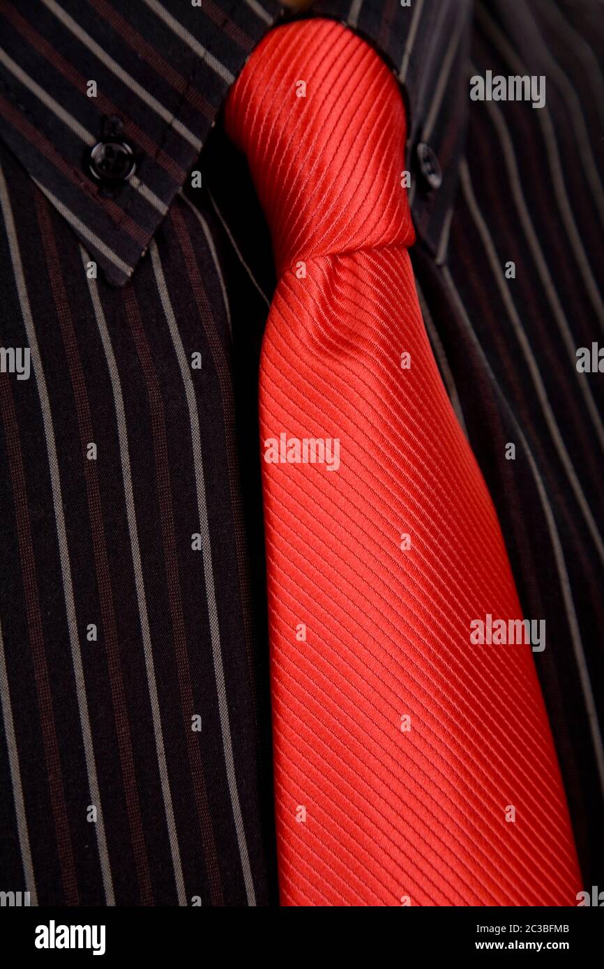 detail of a business man suit with red tie Stock Photo - Alamy