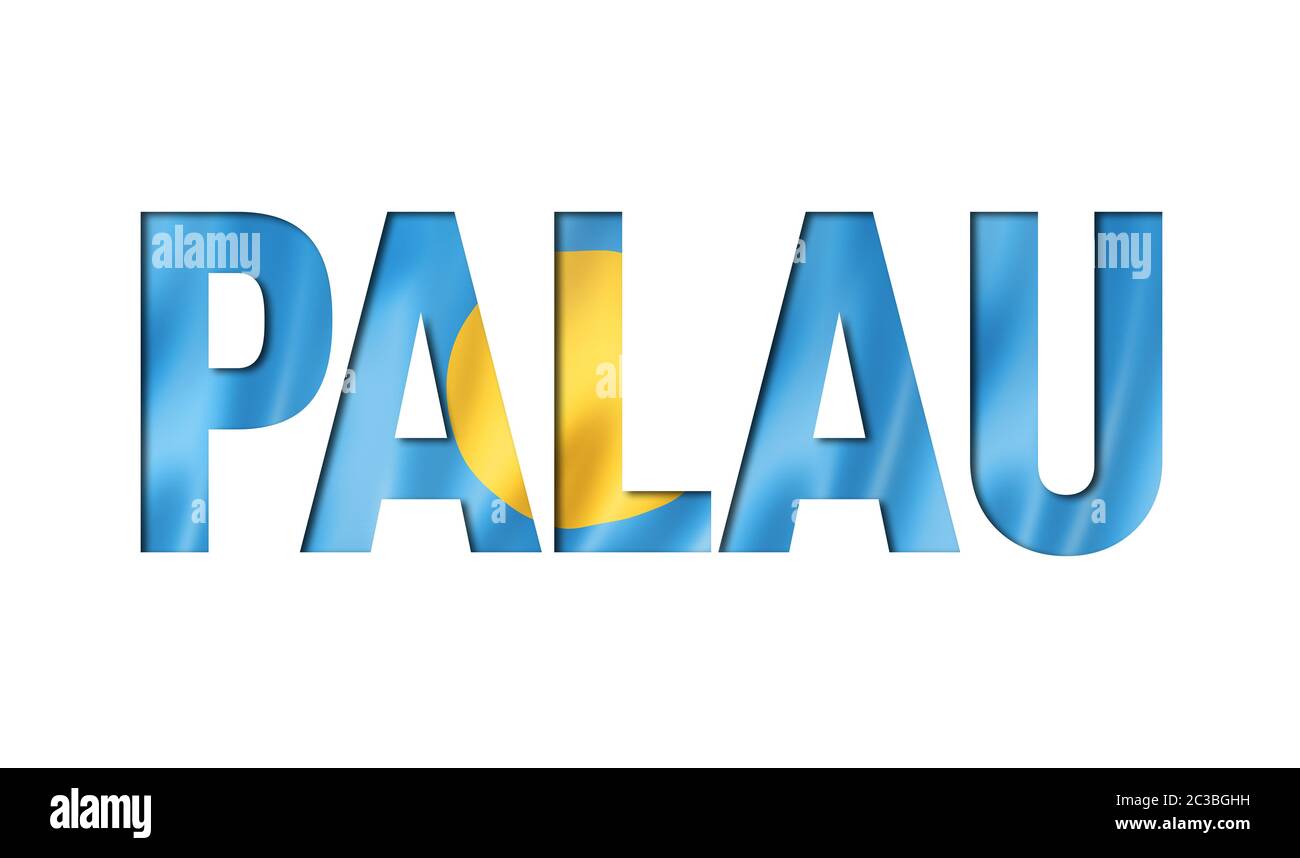 palau flag text font. nation symbol background Stock Photo - Alamy