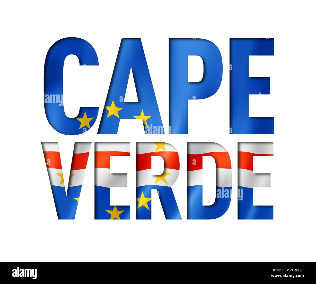 Cape Verde flag text font. National symbol background Stock Photo - Alamy