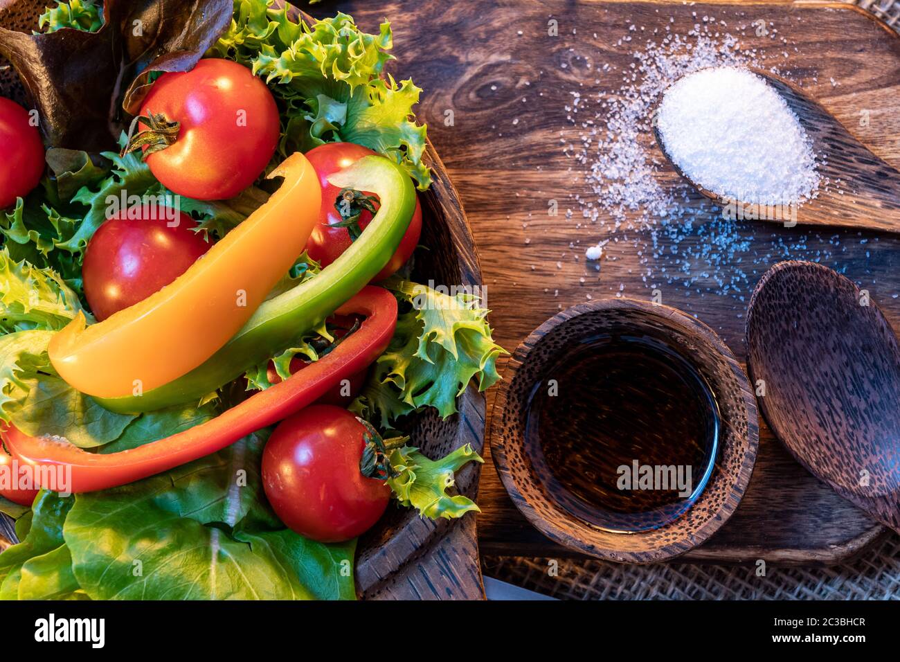 Fresh vegetables for natural and nutritious salad Stock Photo - Alamy