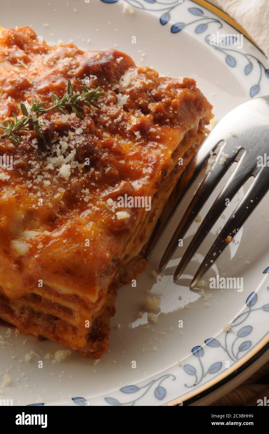 Hot lasagna with meat sauce Stock Photo - Alamy