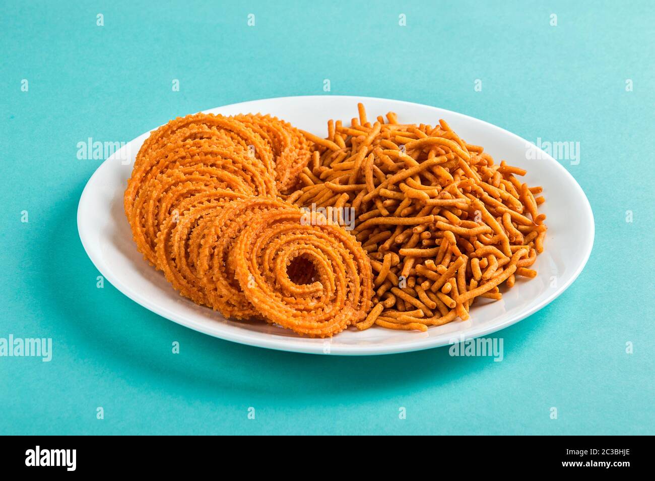 Indian Snack : Besan (Gram flour) Sev and chakli, chakali or Murukku ...