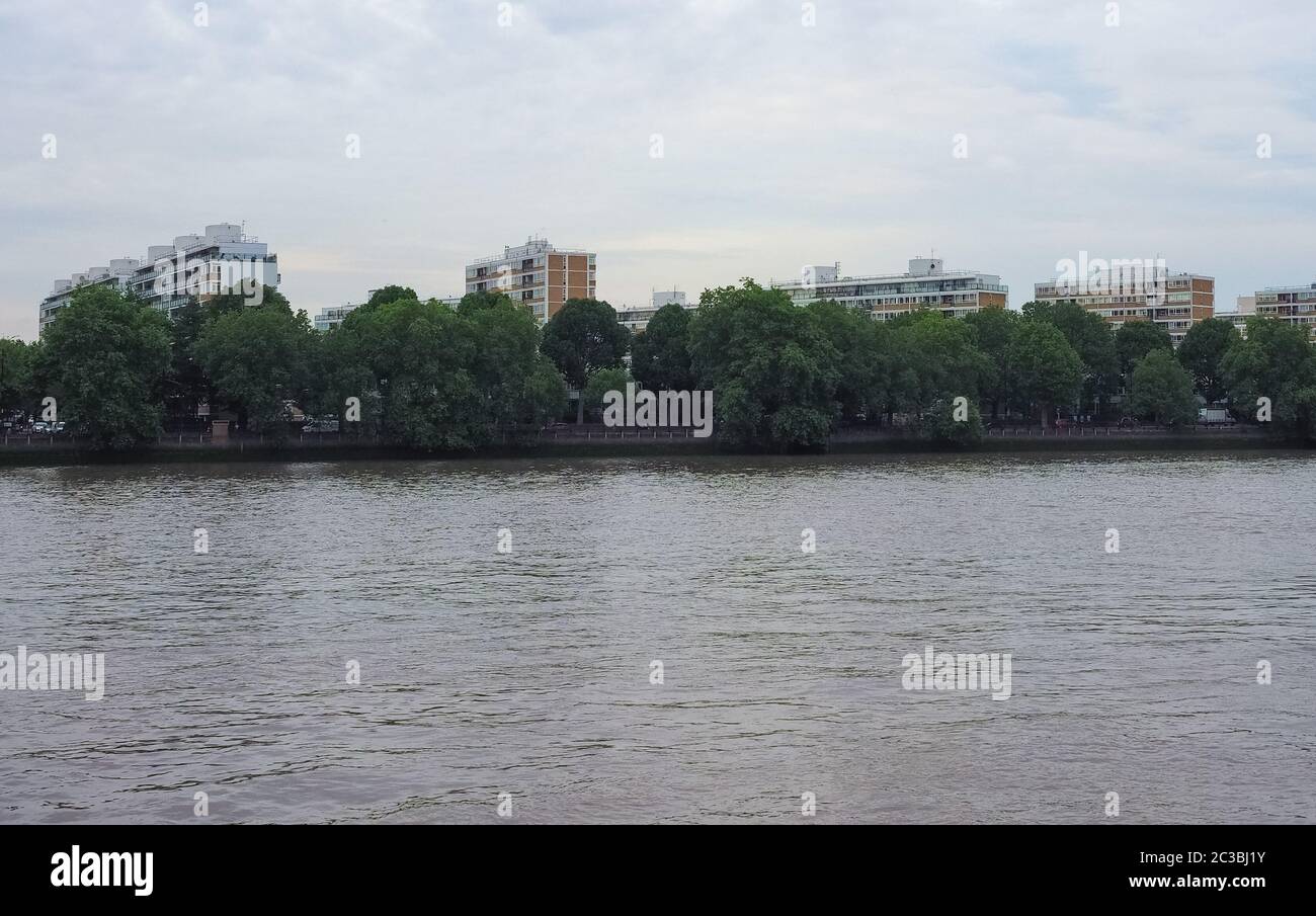 Panoramic view of River Thames in Chelsea, London, UK Stock Photo - Alamy