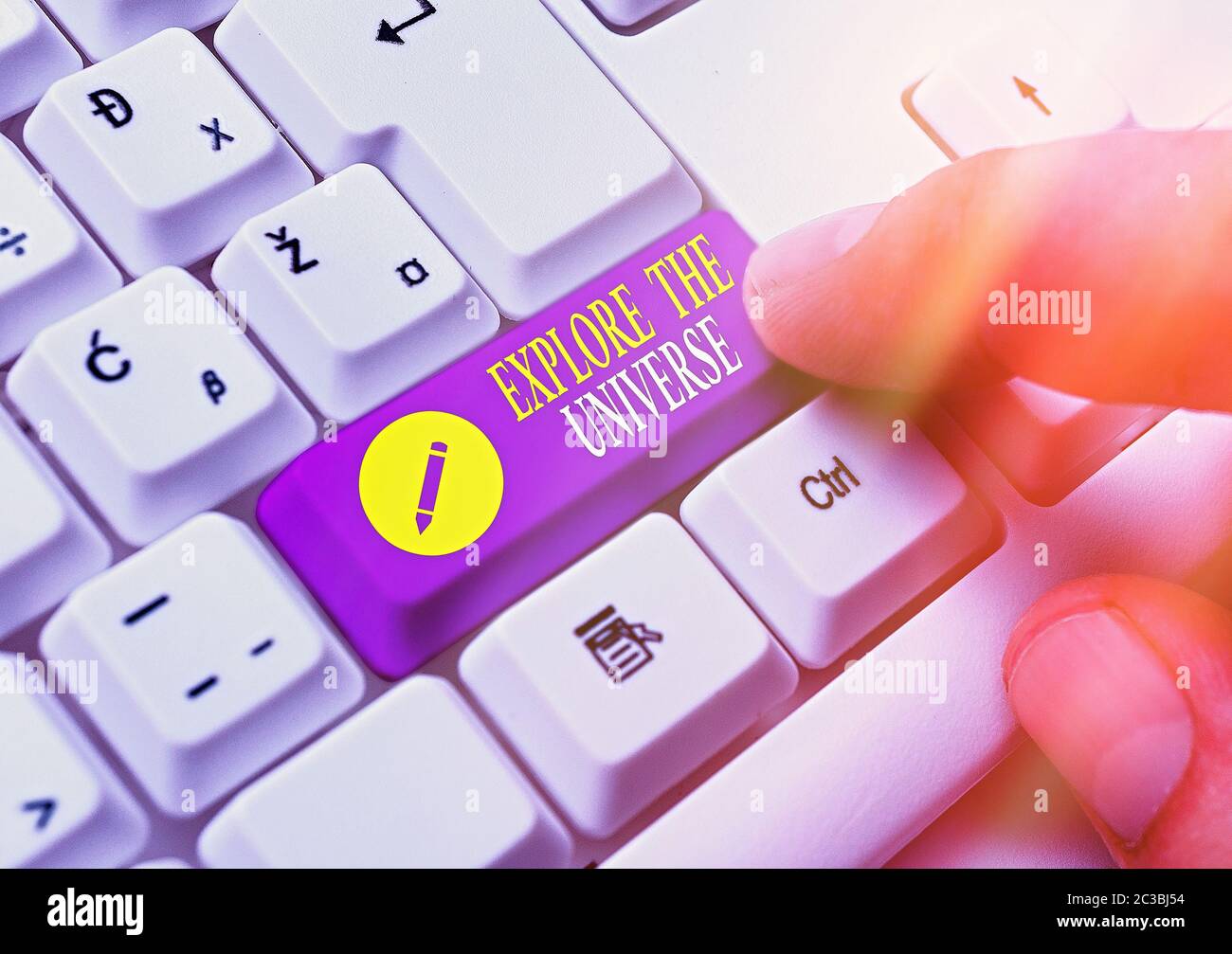 Writing note showing Explore The Universe. Business concept for Space ...