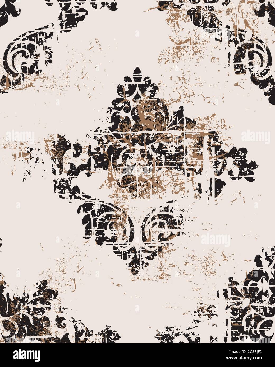 VIntage grunge baroque pattern. Royal luxury texture. Vector Stock ...