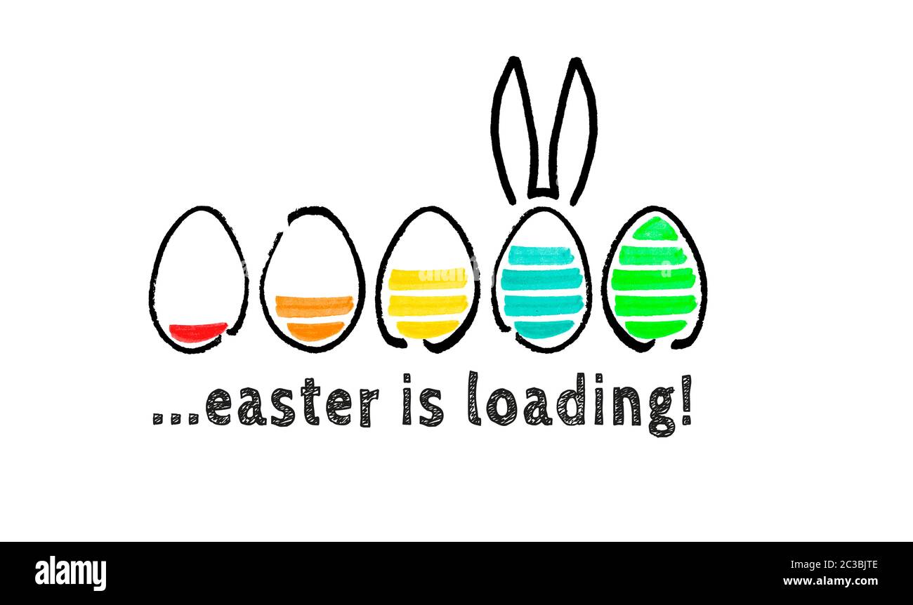 Easter is loading concept isolated on white Stock Photo - Alamy