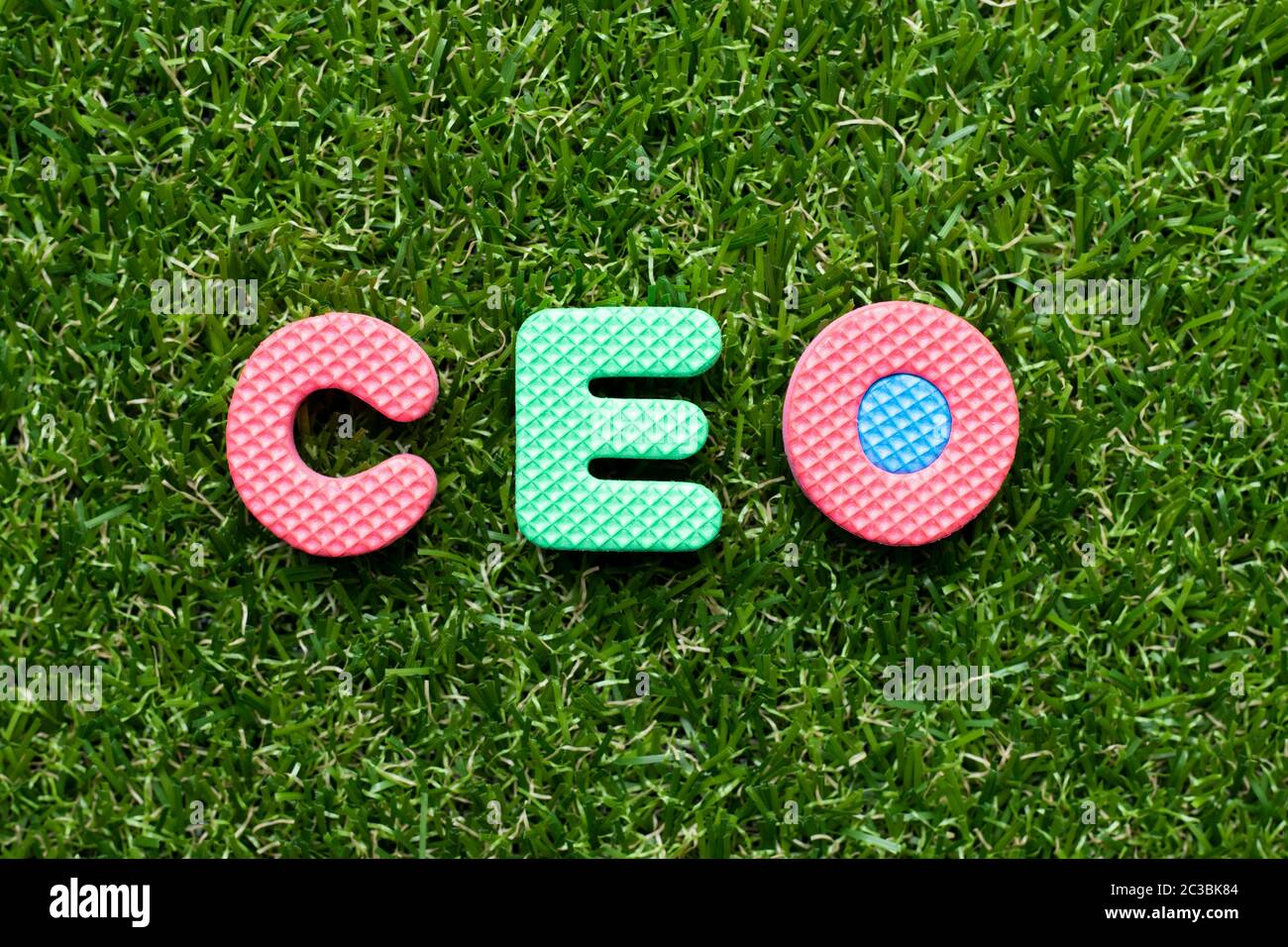 Toy foam letter in word CEO (abbreviation of Chief Executive Officer ...