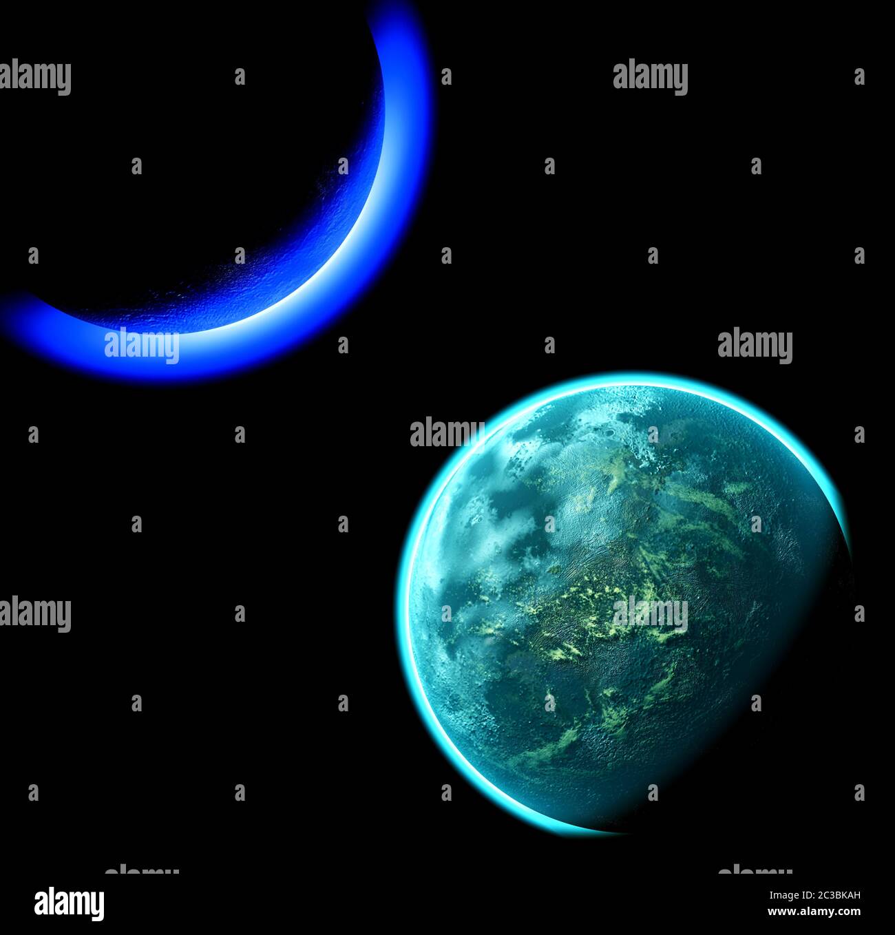 alien solar system, computer illustration generated digital art Stock ...