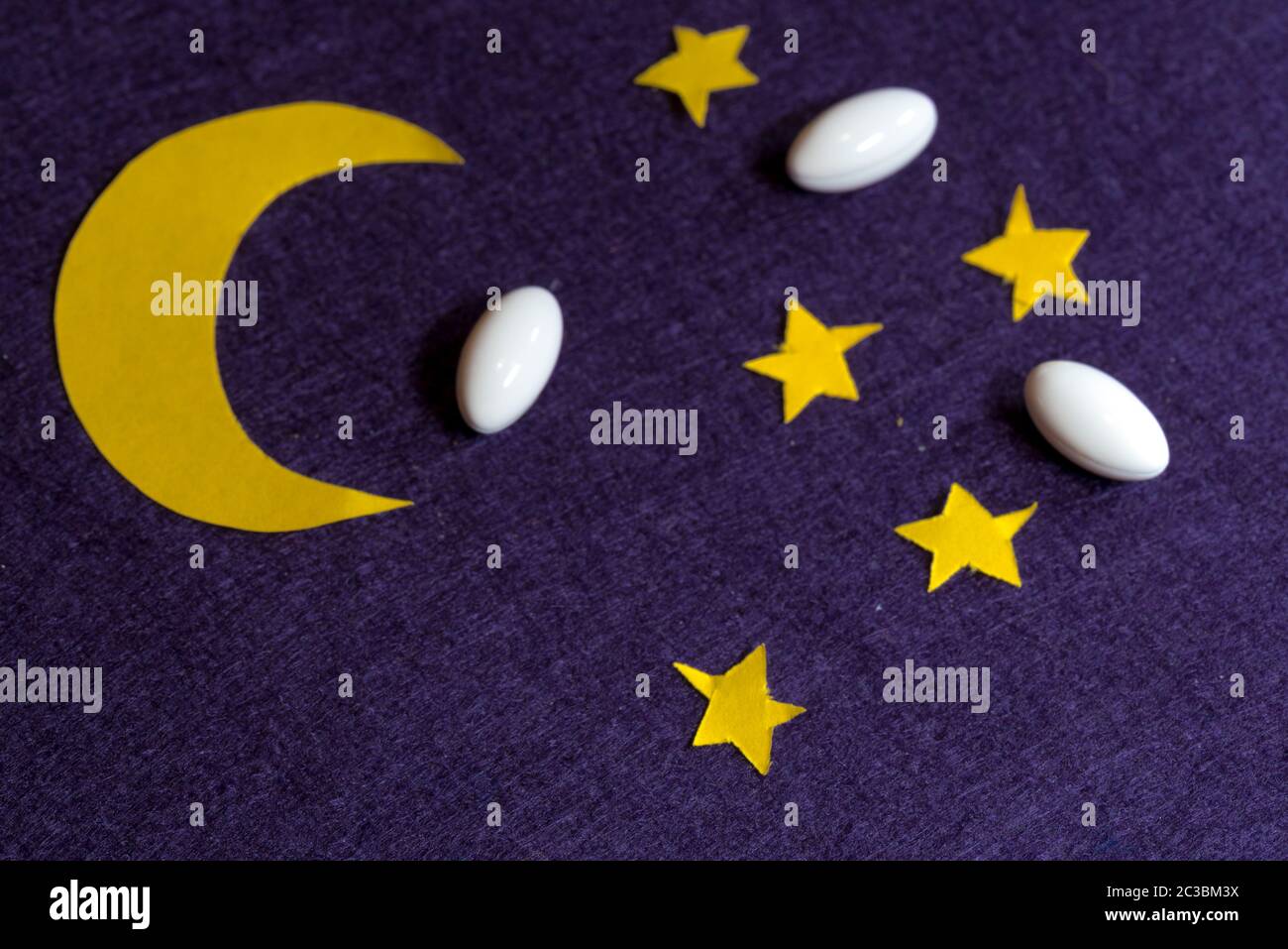 Sky with moon and stars. The concept of sleeping pills Stock Photo - Alamy