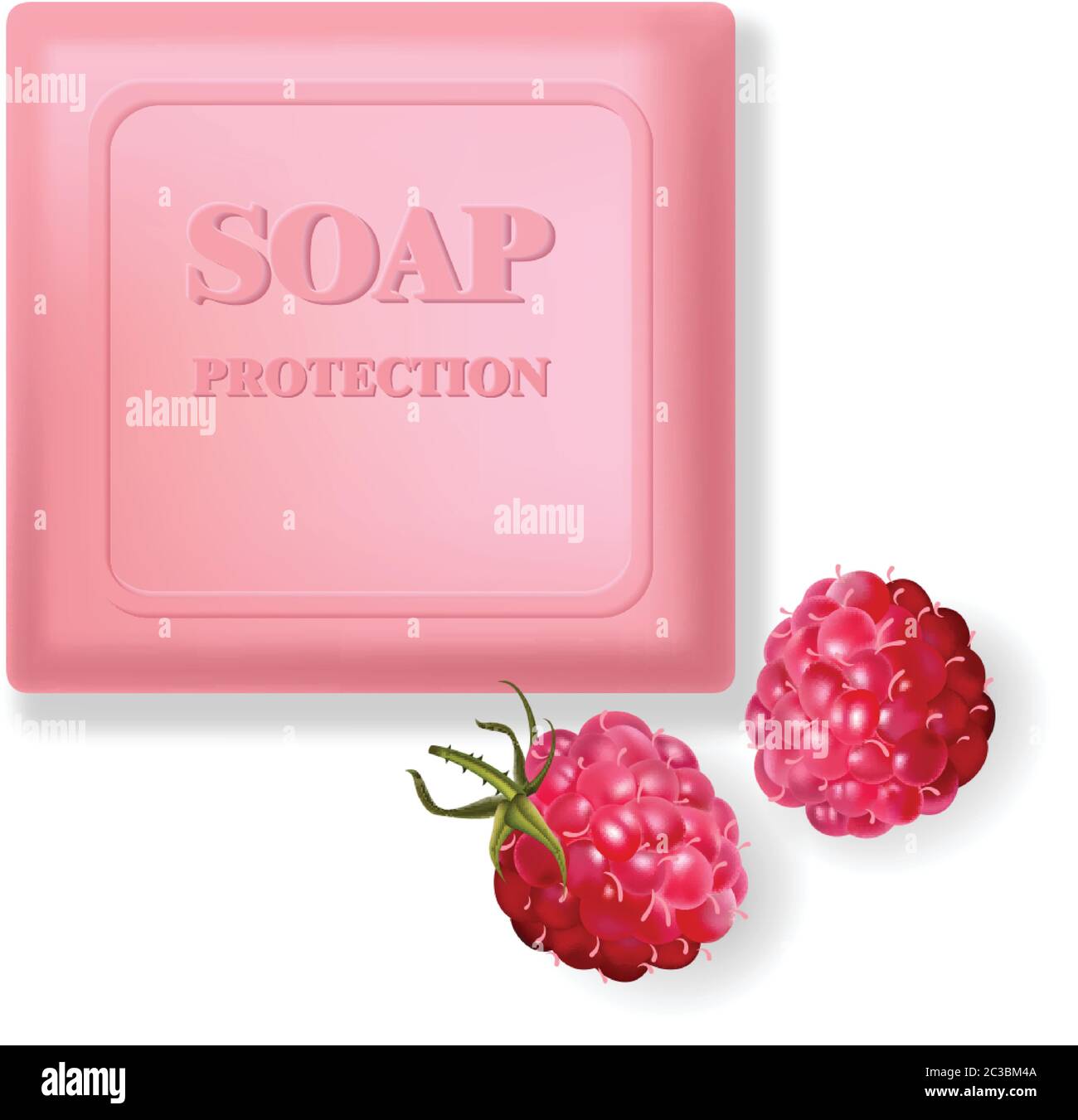 Rose soap protection with raspberry aroma. Menstrual cycle. Vector ...
