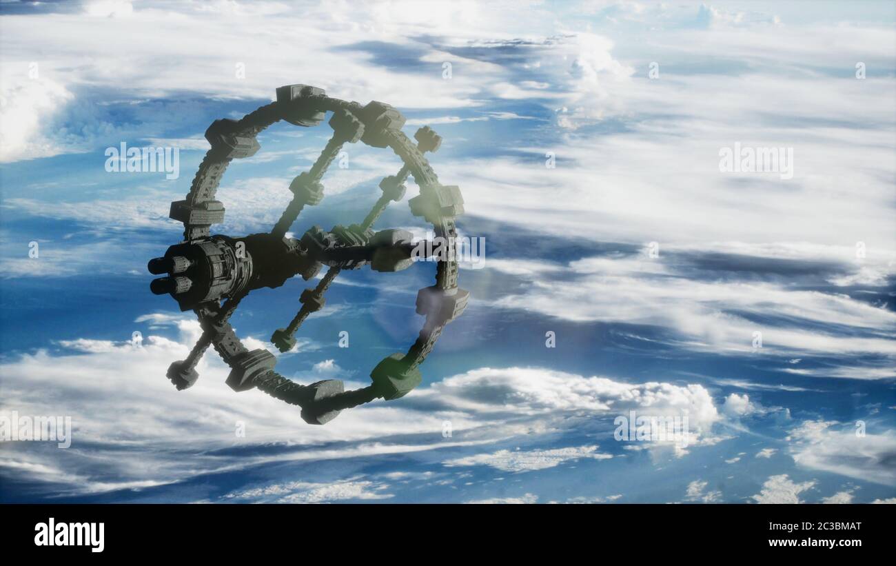 Earth and outer space station iss Stock Photo - Alamy