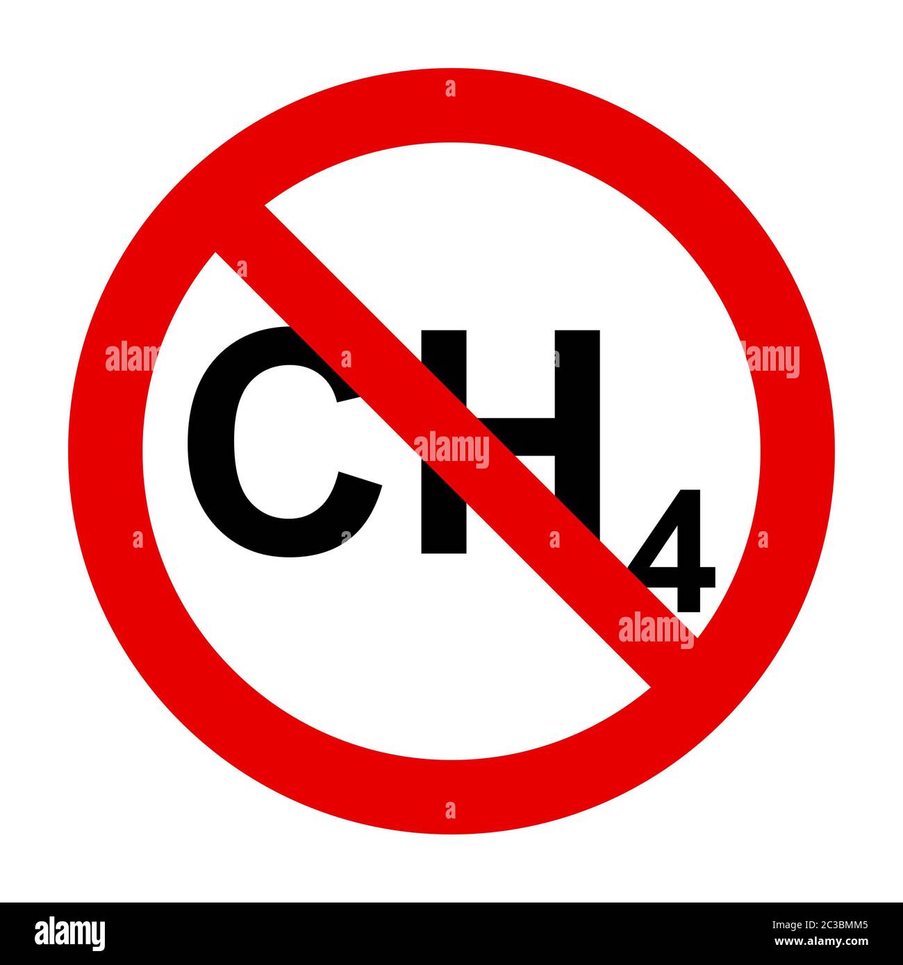 Methane and prohibition sign Stock Photo - Alamy