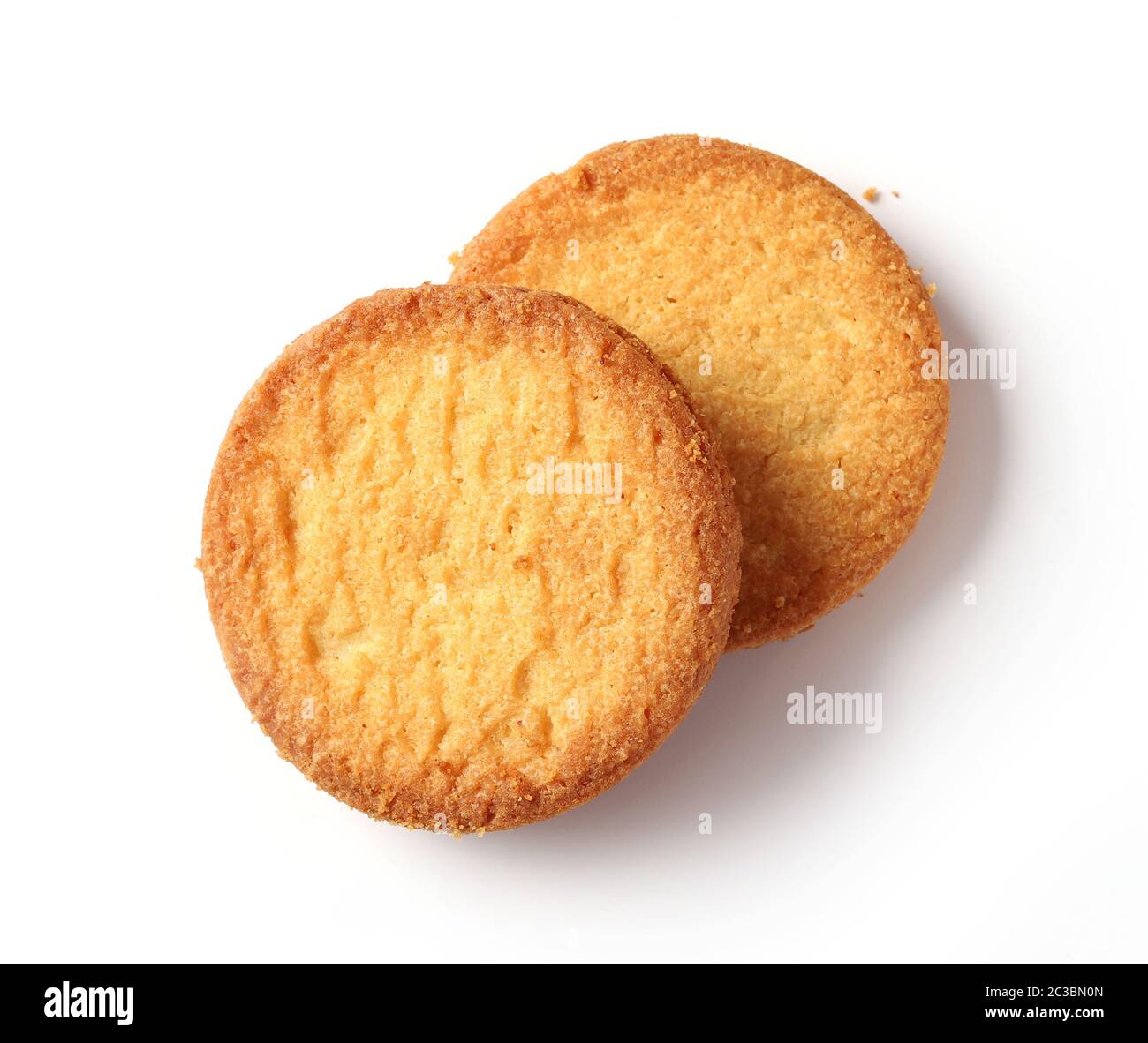 butter cookies isolated on white background, top view Stock Photo - Alamy