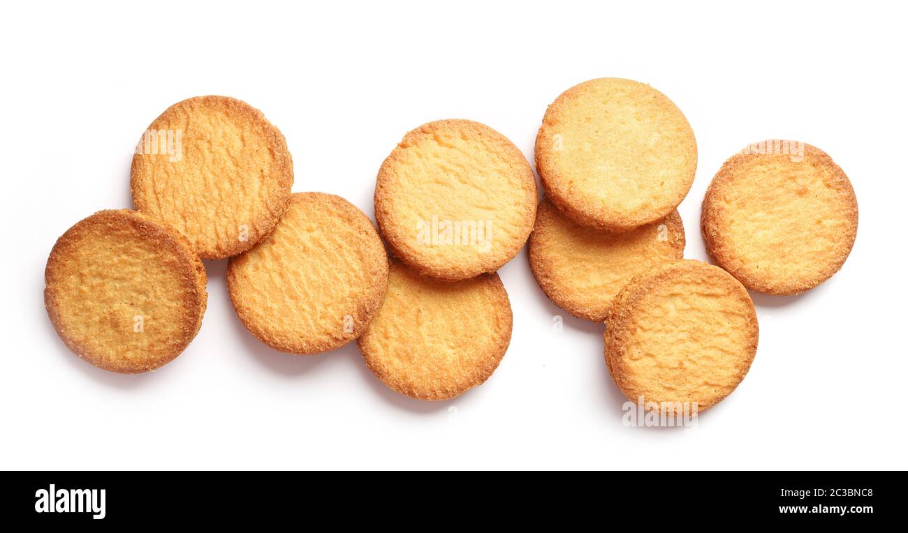 butter cookies isolated on white background Stock Photo - Alamy