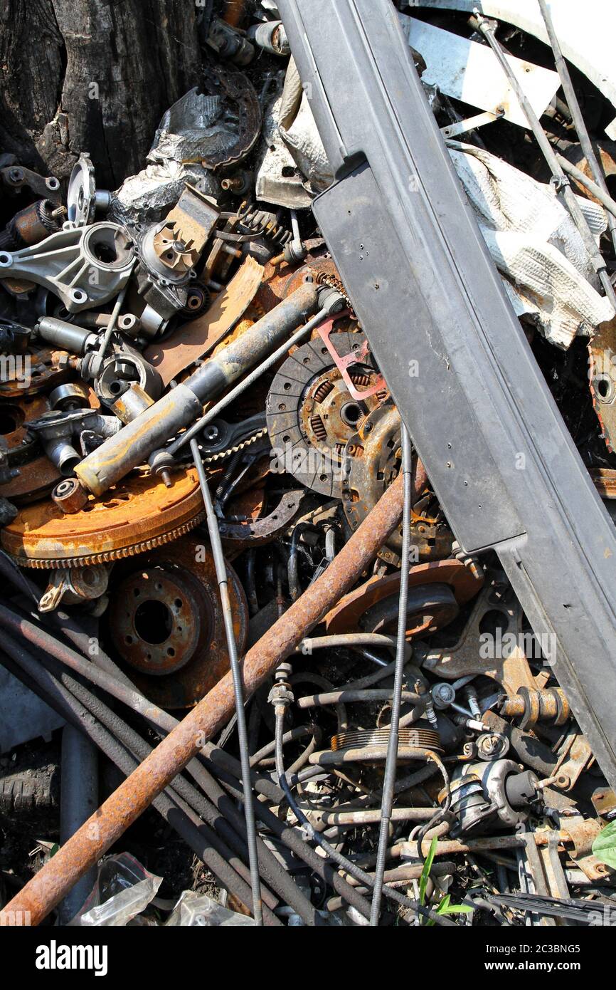 Big pile of scrap metal for recycle Stock Photo - Alamy