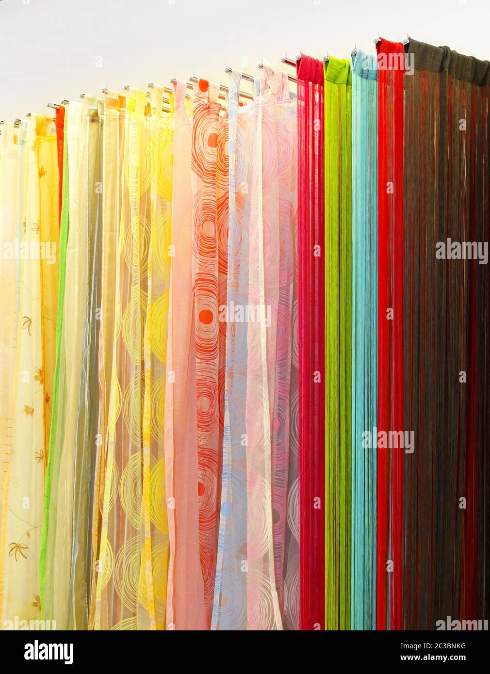 Colorful curtains and drapes variety Stock Photo - Alamy