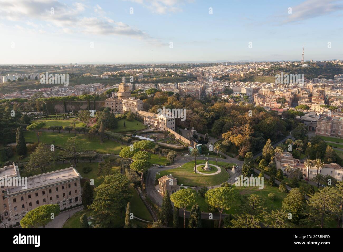Vatican city gandens aerial view, Rome. Roma landscape, Italy Stock ...