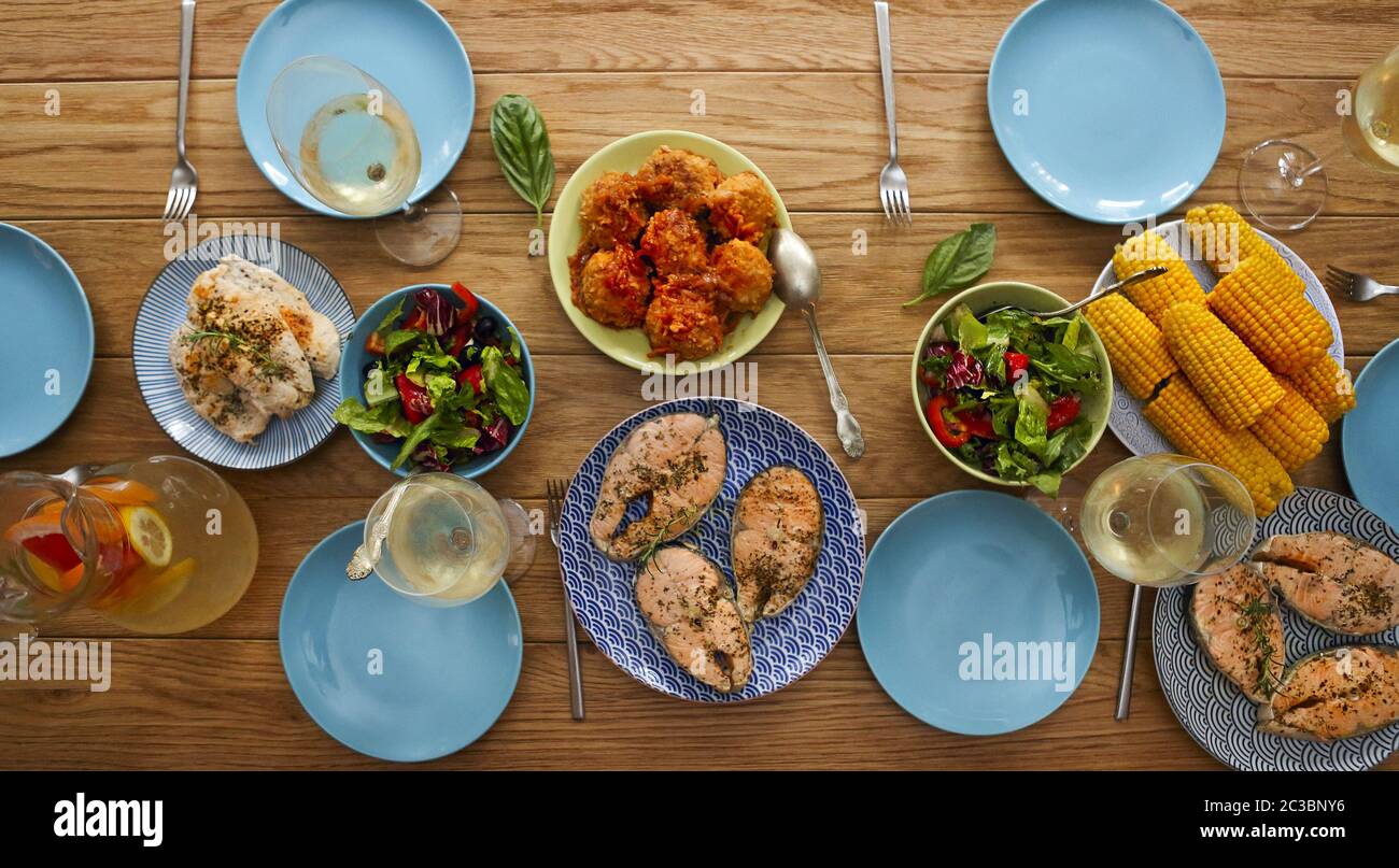 Still life food fish table hi-res stock photography and images - Alamy