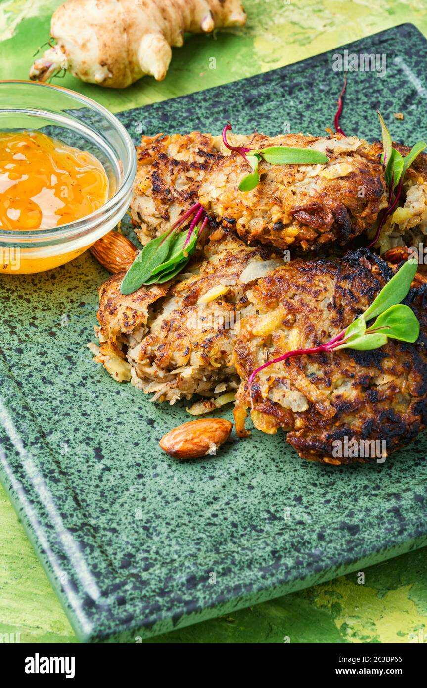 Diet menu,Jerusalem artichoke vegetable cutlets.Vegetable cutlets ...