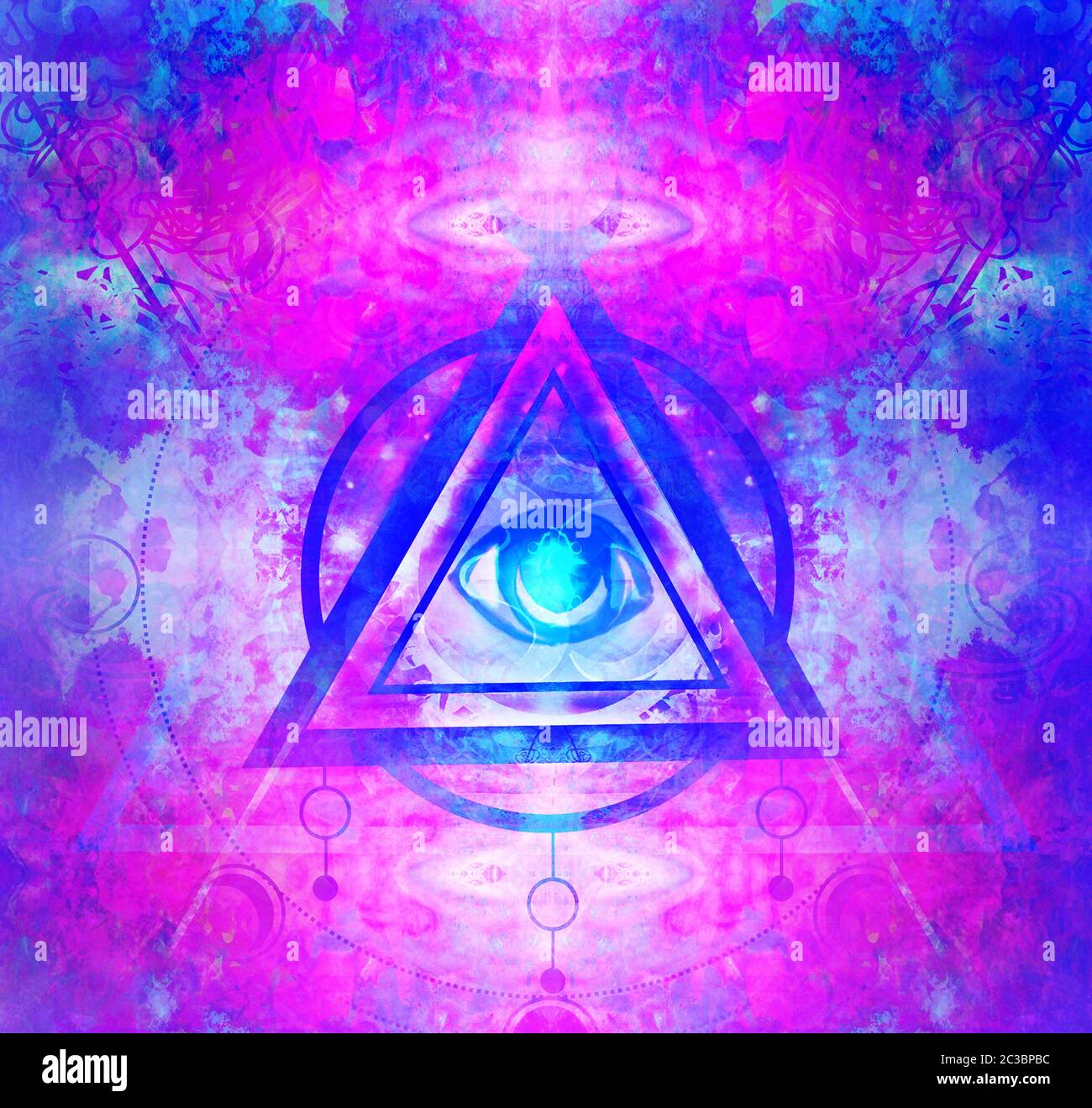 All seeing eye inside triangle pyramid Stock Photo - Alamy