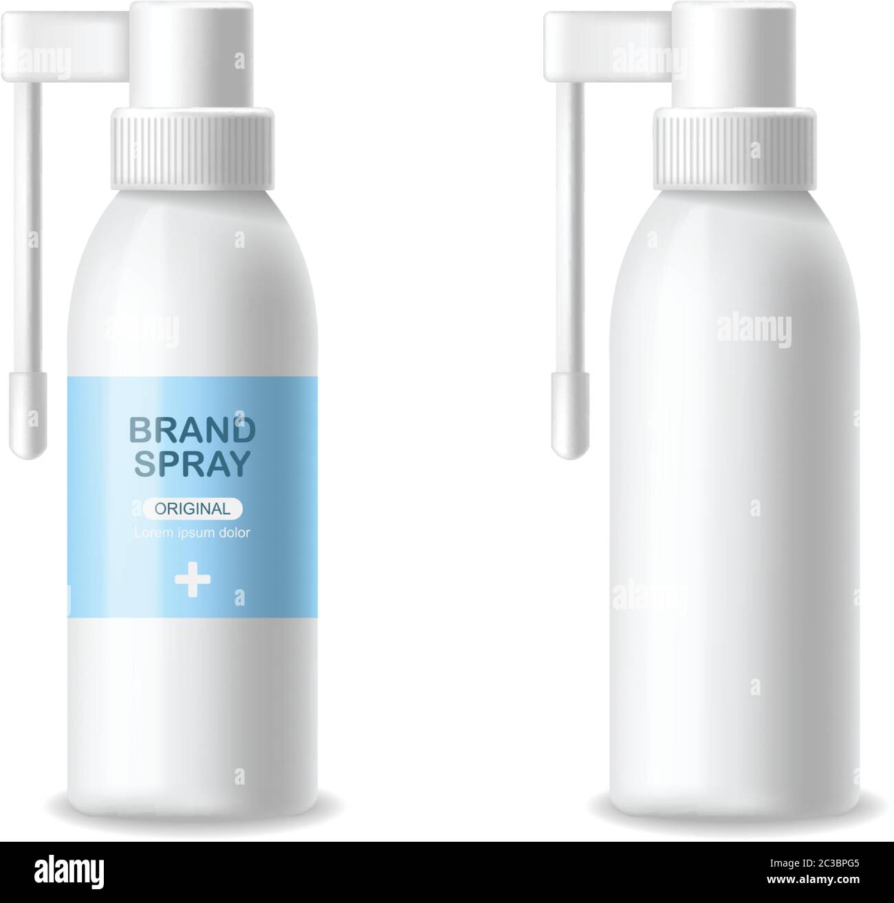 Inhaler container vector realistic. Advertise empty bottles Medicine 3d ...