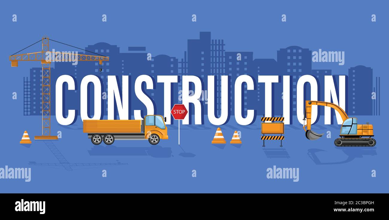 Construction logo template with office workers and architects develop ...