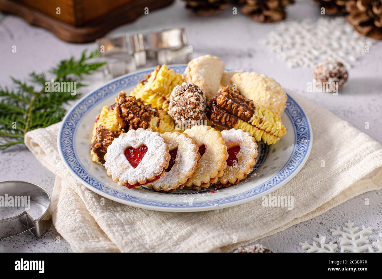 Traditional christmas czech cookies, vintage styled photo Stock Photo ...
