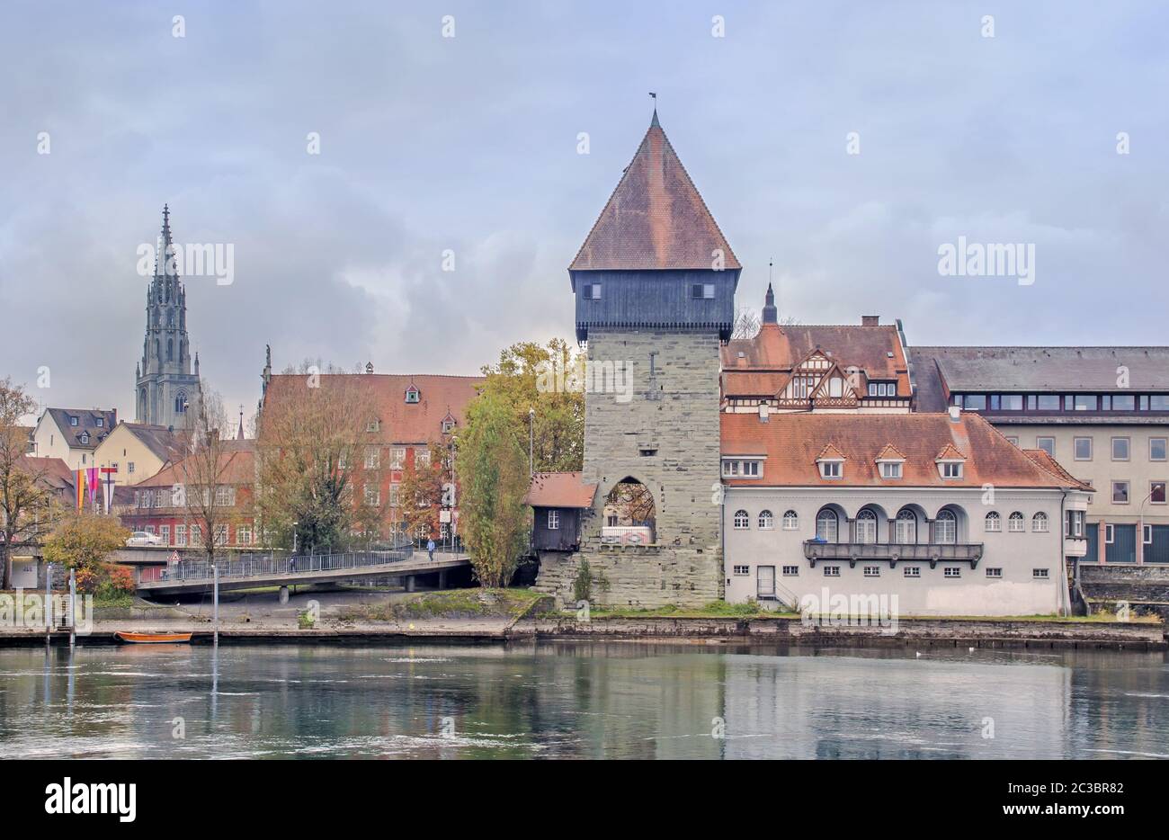 Rhine Gate Tower and Cathedral Constance Stock Photo - Alamy